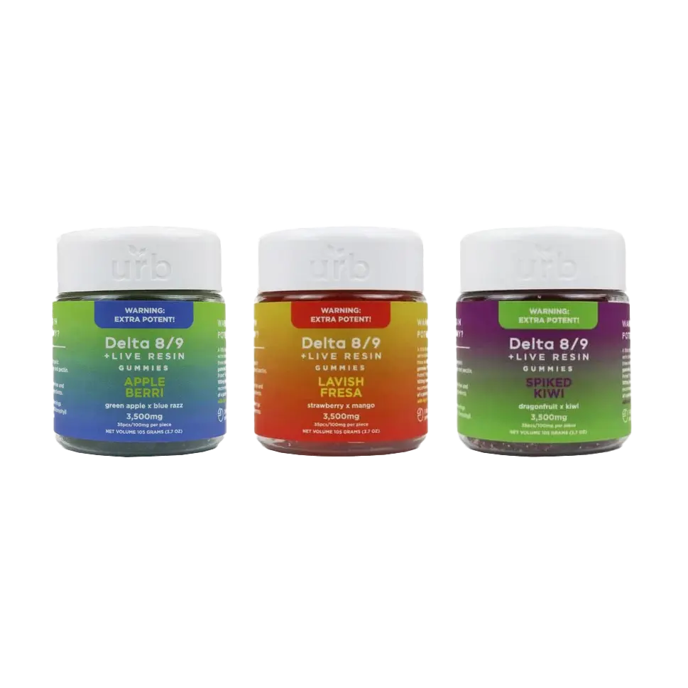 Urb Delta 8 + Delta 9 THC + Live Resin Gummies | D8 Austin
